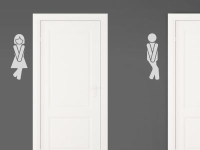 Wandtattoo WC Schild Dringend - Türschild | Wandtattoos.de