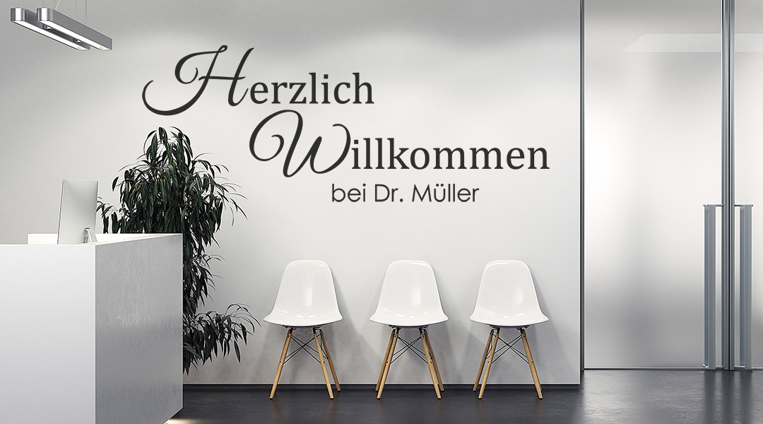 Wandtattoo Arztpraxis | Wandgestaltung beim Arzt | Wandtattoos.de