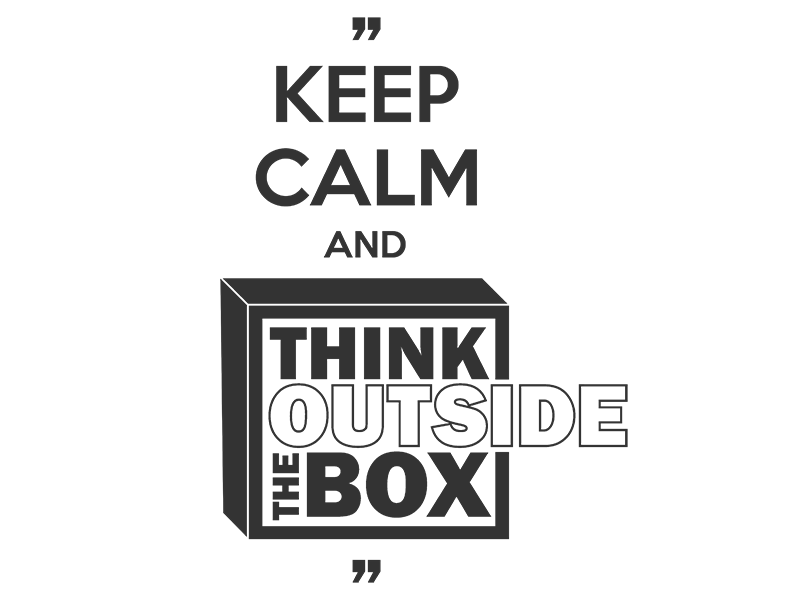 Wandtattoo Keep calm and think outside the box | Wandtattoos.de