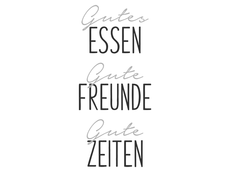 Wandtattoo Gutes Essen Gute Freunde Gute Zeiten | Wandtattoos.de