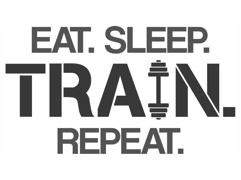 Wandtattoo Eat Sleep Train Repeat | Wandtattoos.de