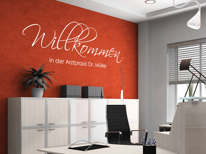 Wandtattoo Arztpraxis | Wandgestaltung beim Arzt | Wandtattoos.de