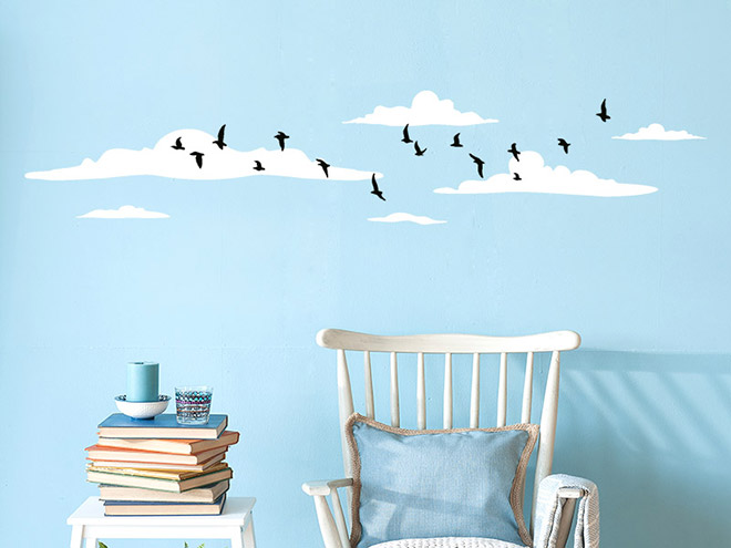 Wandtattoo Wolken | Schöne Wolkendeko für die Wände