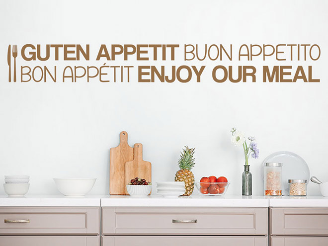 Wandtattoo Bordüre Guten Appetit Sprachen | Wandtattoos.de