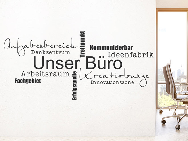 Wandtattoo Worte für Arbeitszimmer & Büro | Wandtattoos.de