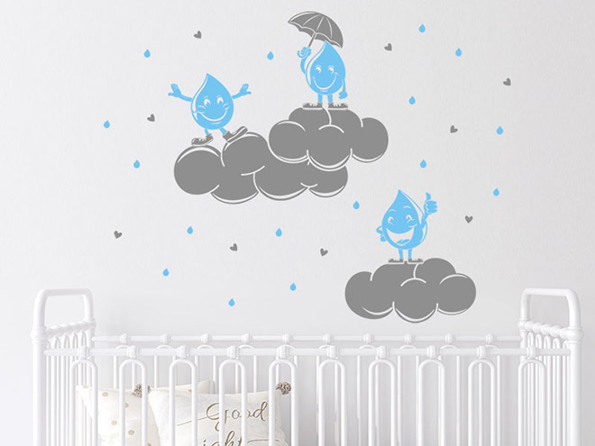Wandtattoo Wolken | Schöne Wolkendeko für die Wände