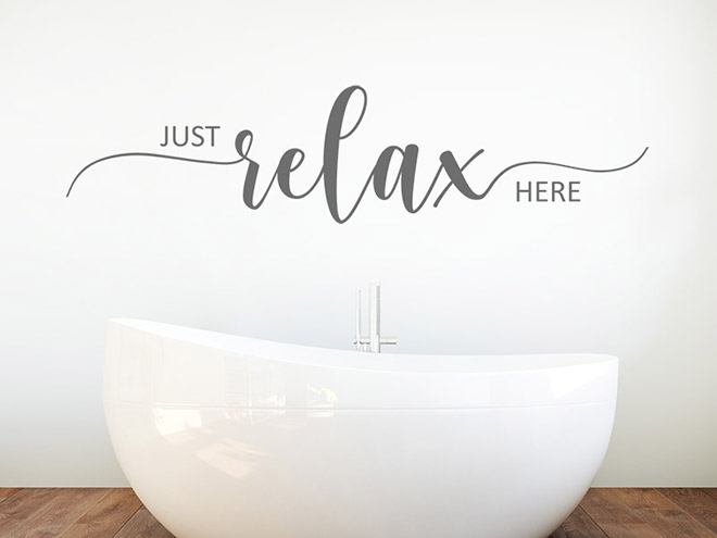 Wandtattoo Just relax here Wellness Wanddeko | Wandtattoos.de