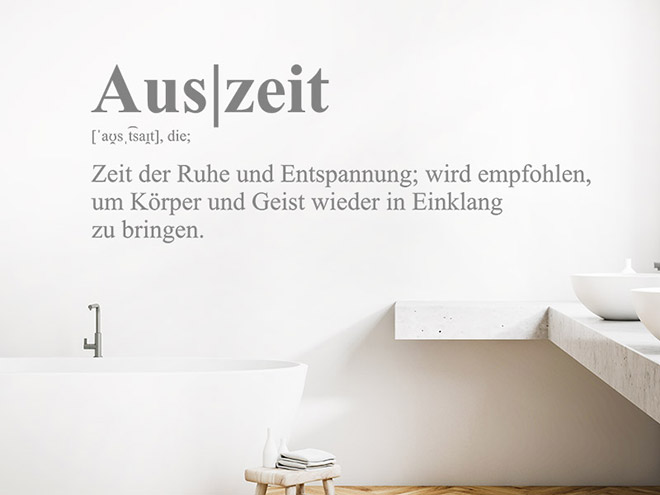 Wandtattoo Definition Auszeit | Wandtattoos.de